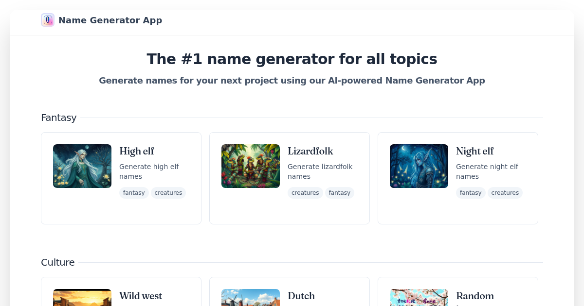 Name Generator App