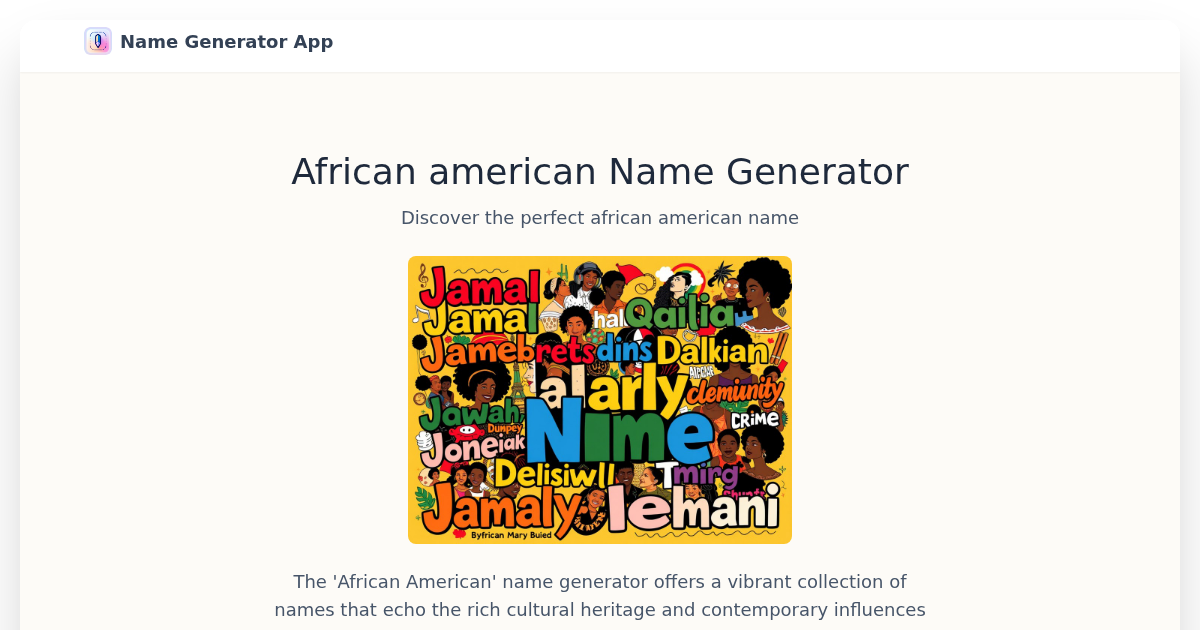 African american name generator