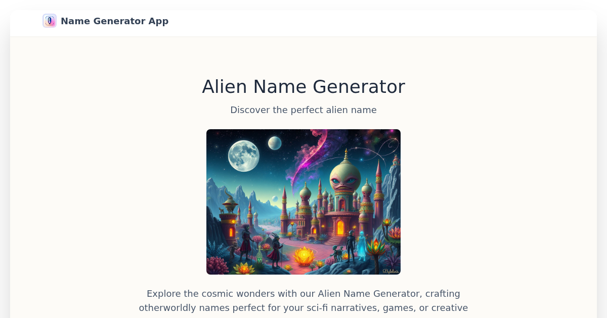 Alien name generator