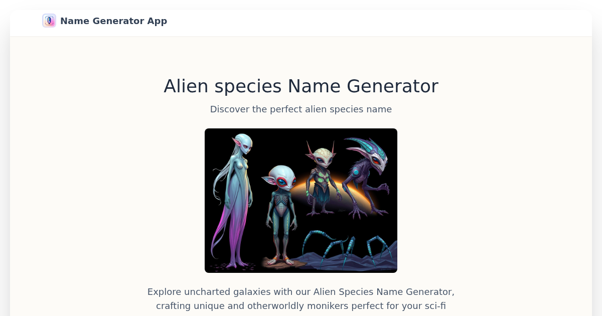Alien species name generator
