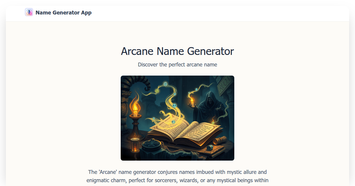 Arcane name generator