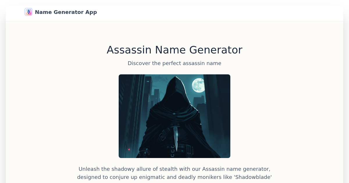 Assassin name generator