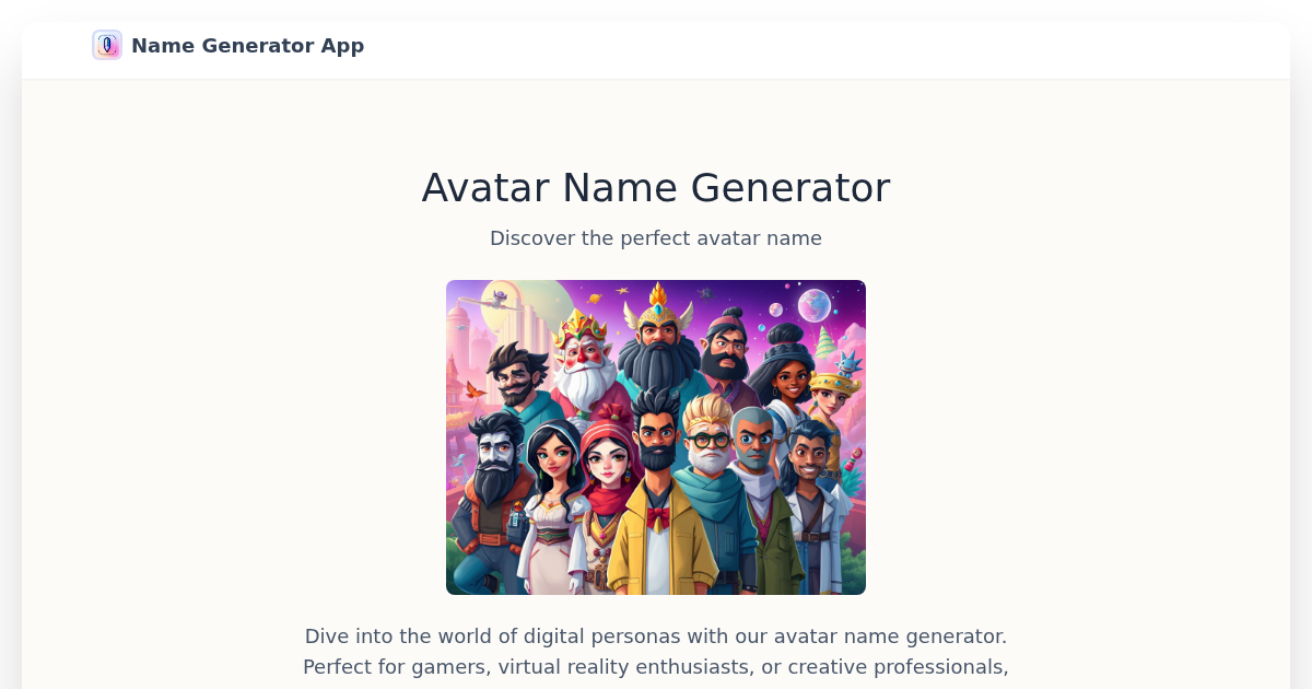 Avatar name generator