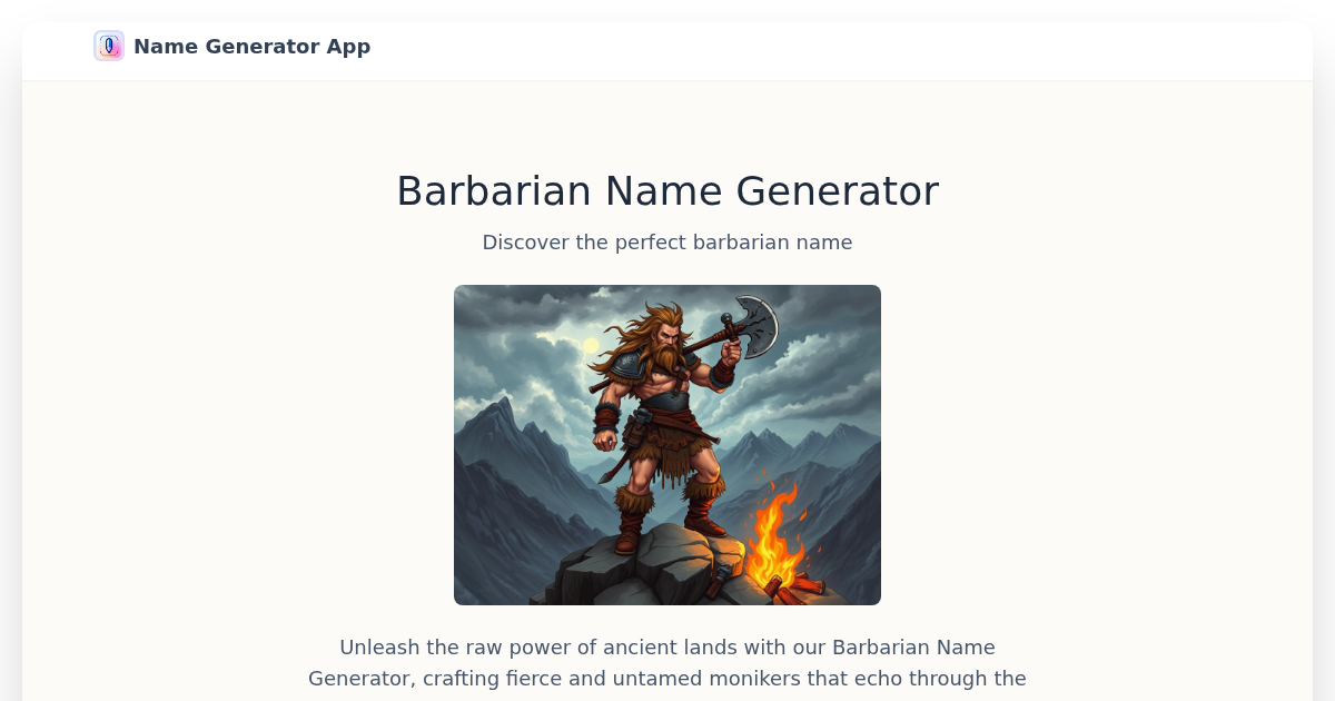 Barbarian name generator