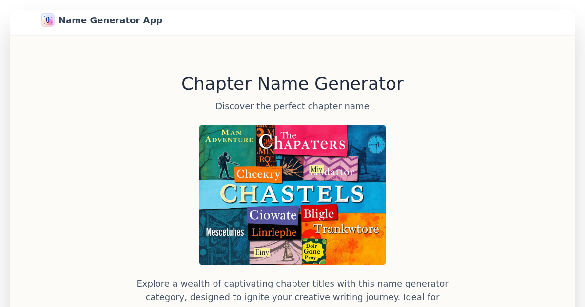 Chapter name generator