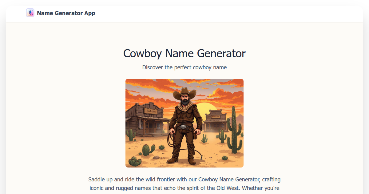 Cowboy name generator