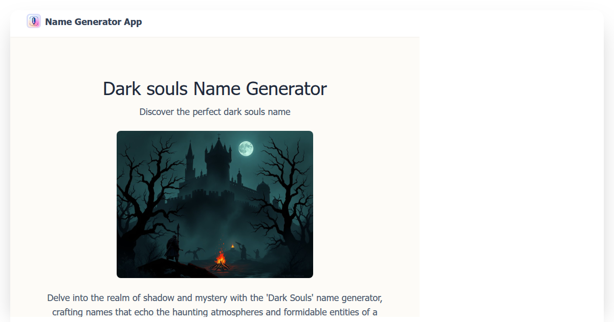 Dark souls name generator