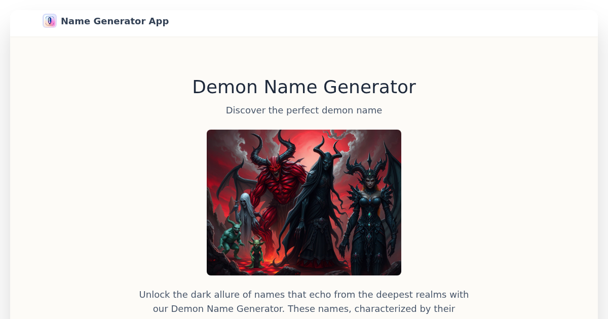 Demon name generator