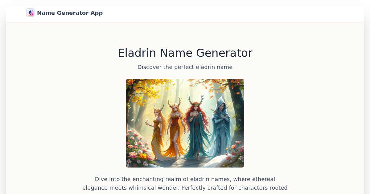 Eladrin name generator