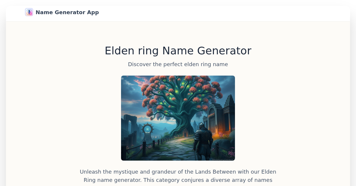Elden ring name generator