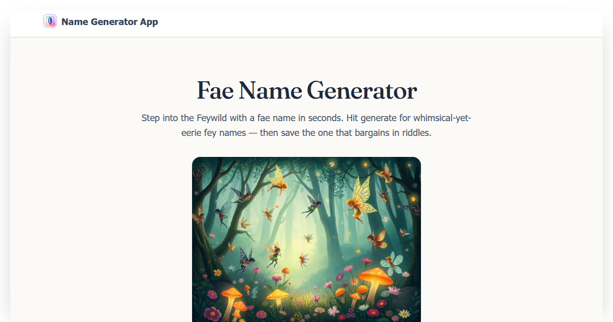 Fae name generator