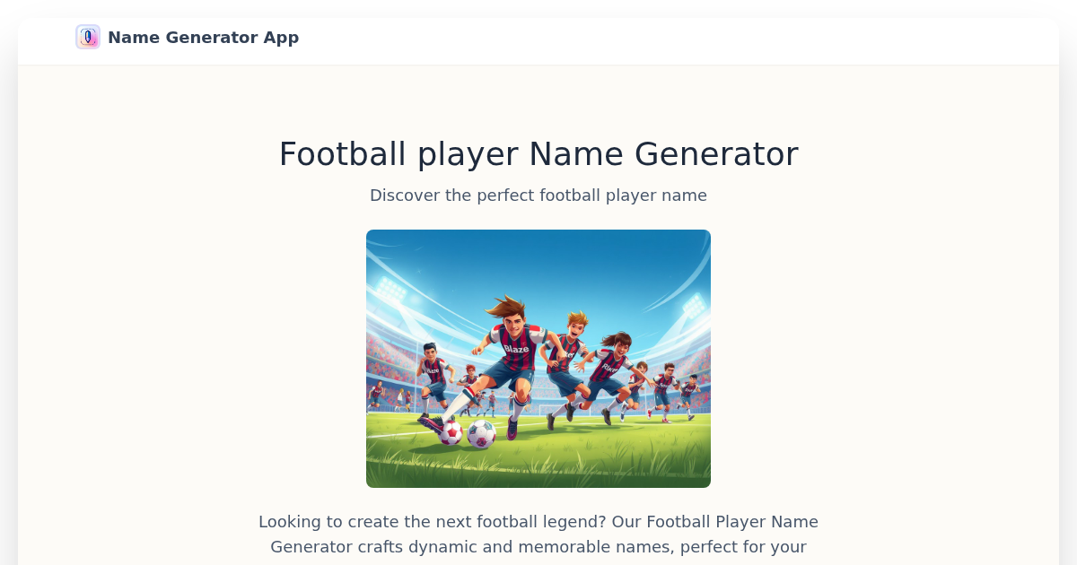 Football player name generator