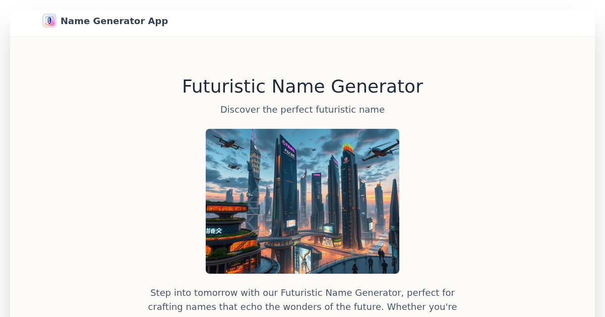 Futuristic name generator
