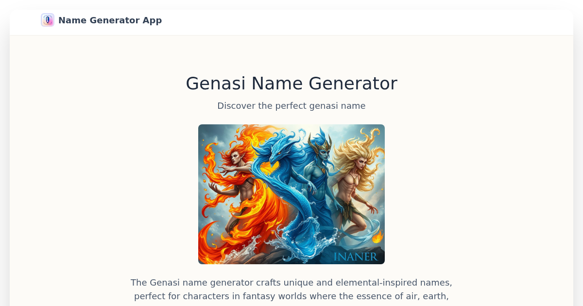 Genasi name generator
