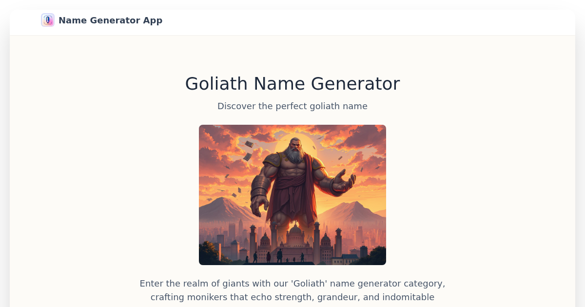 Goliath name generator