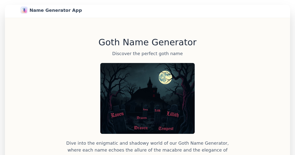 Goth name generator