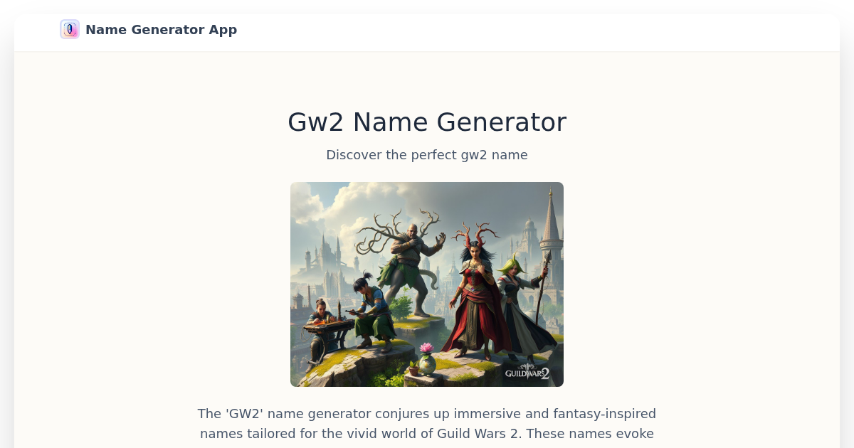 Gw2 Name Generator