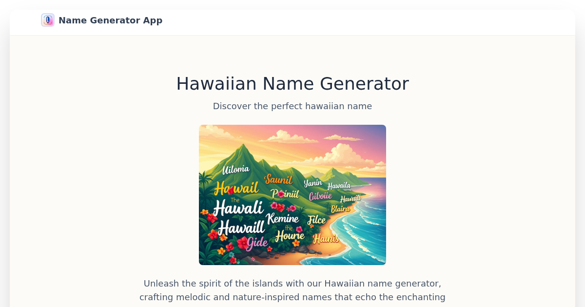 Hawaiian name generator