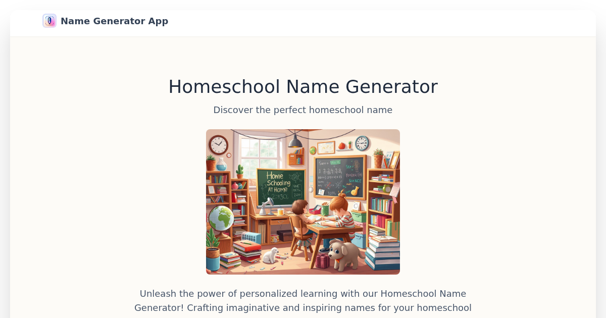 Homeschool name generator