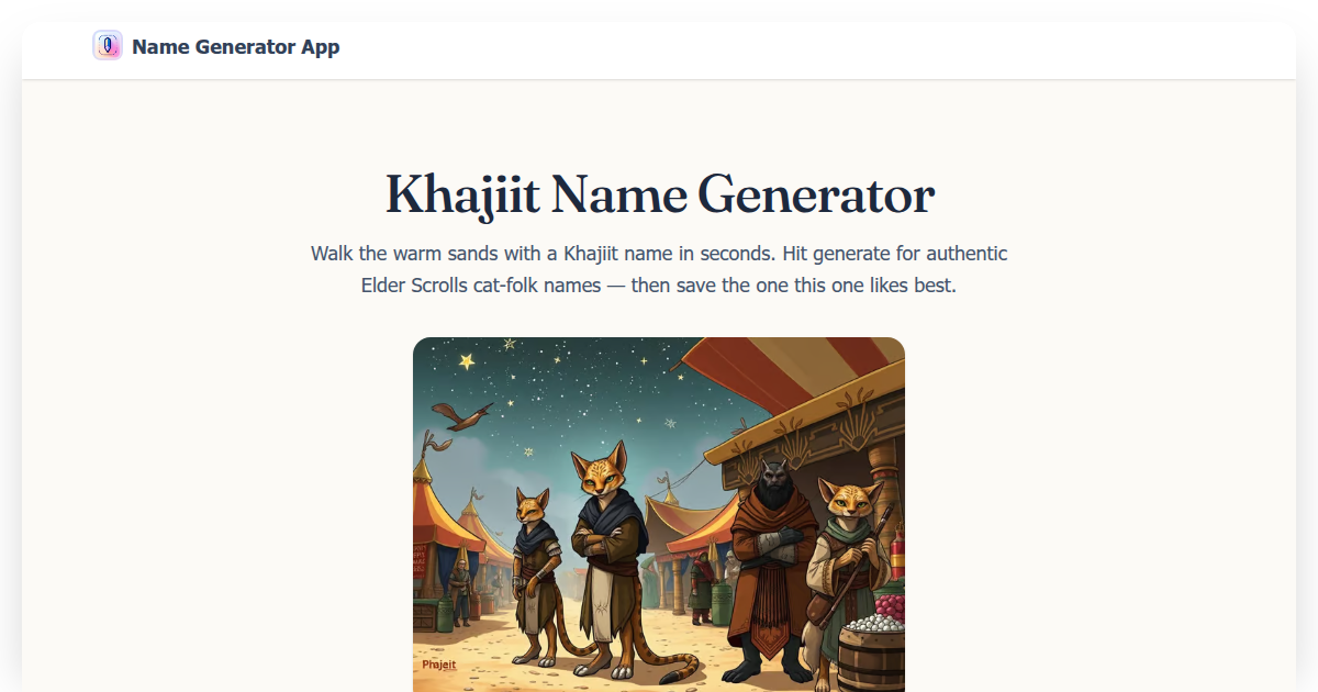 Khajiit name generator