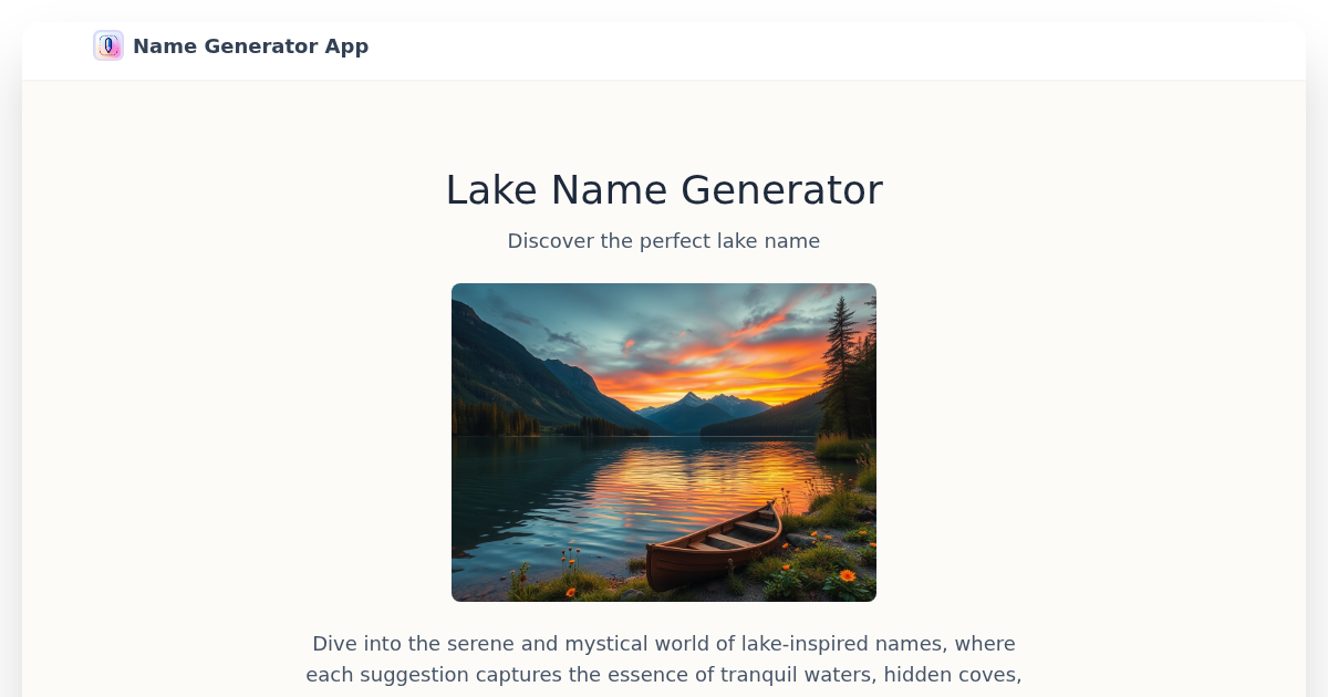 Lake name generator