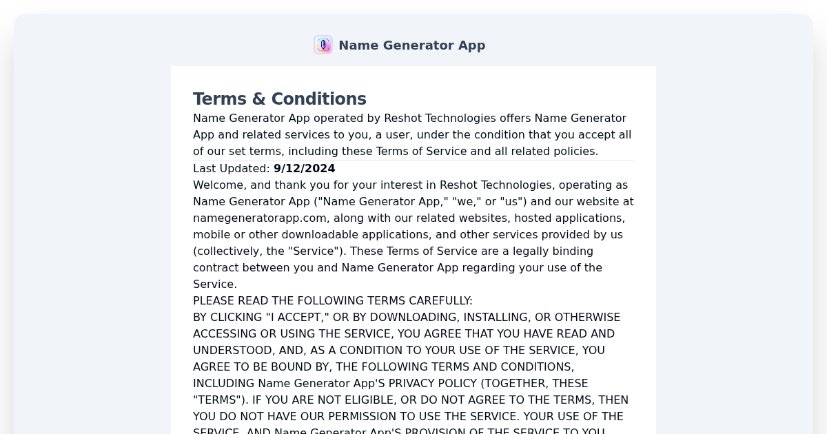 Terms & Conditions