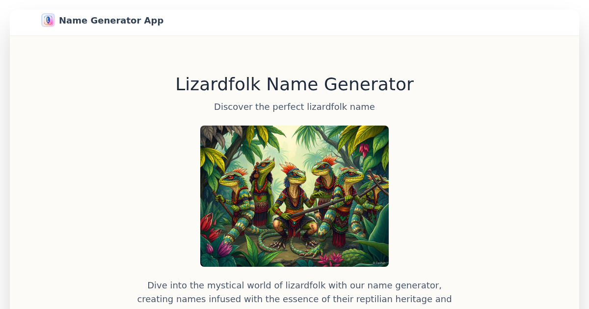 Lizardfolk name generator