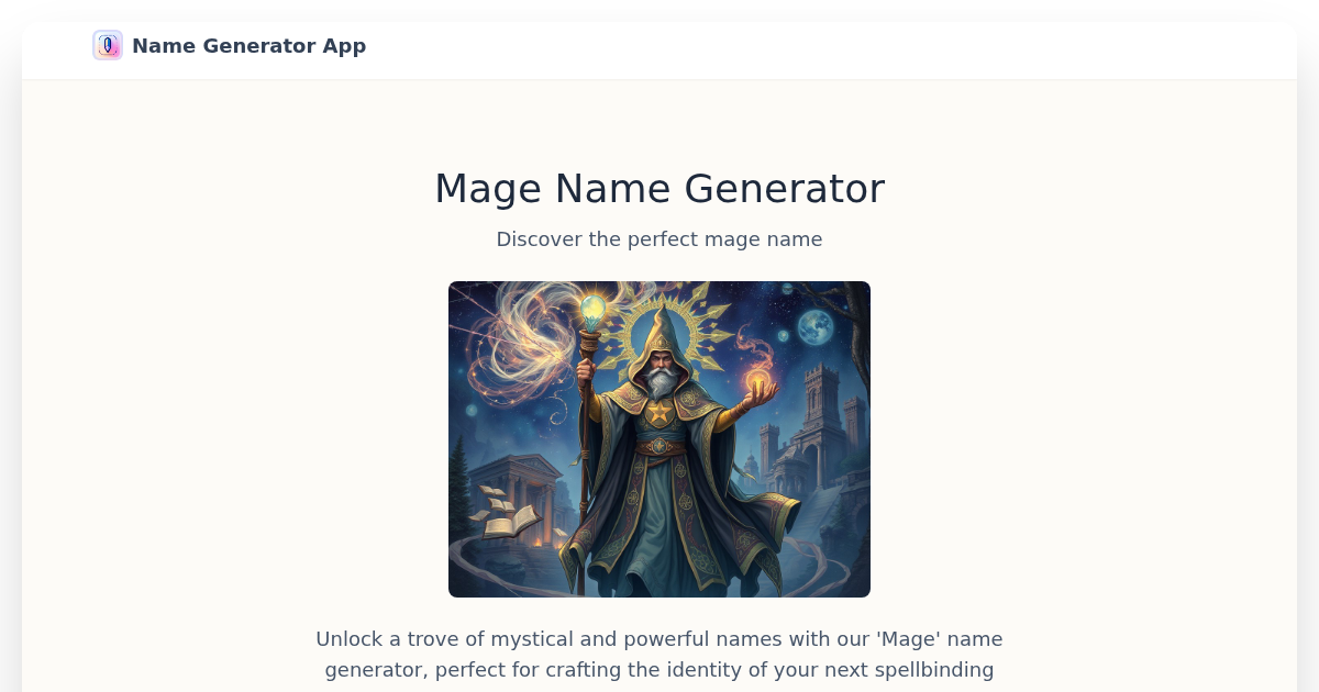 Mage name generator