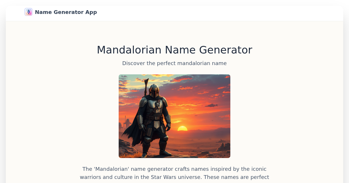 Mandalorian name generator