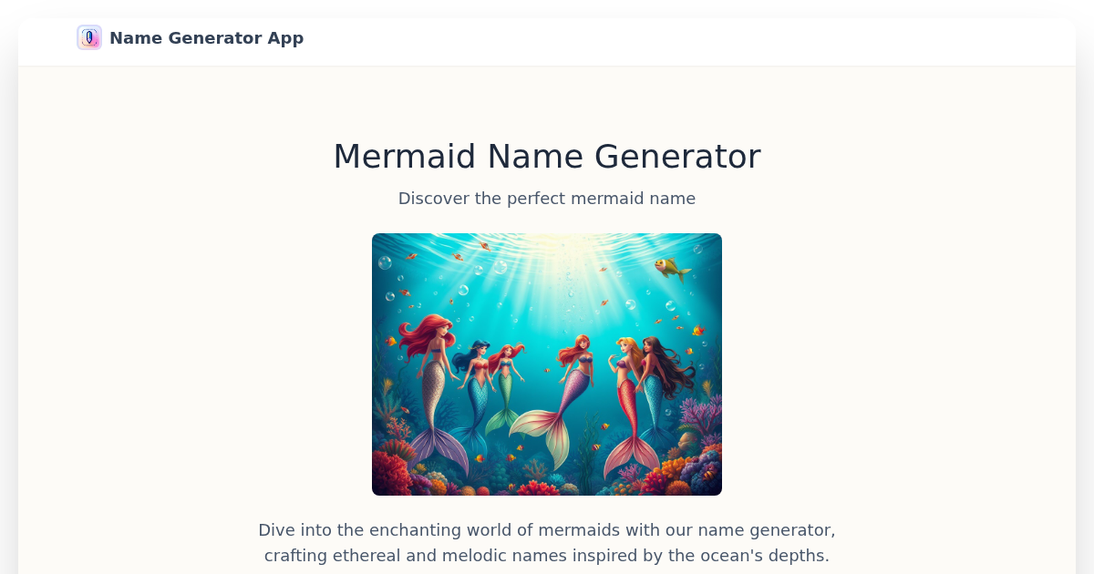 Mermaid name generator