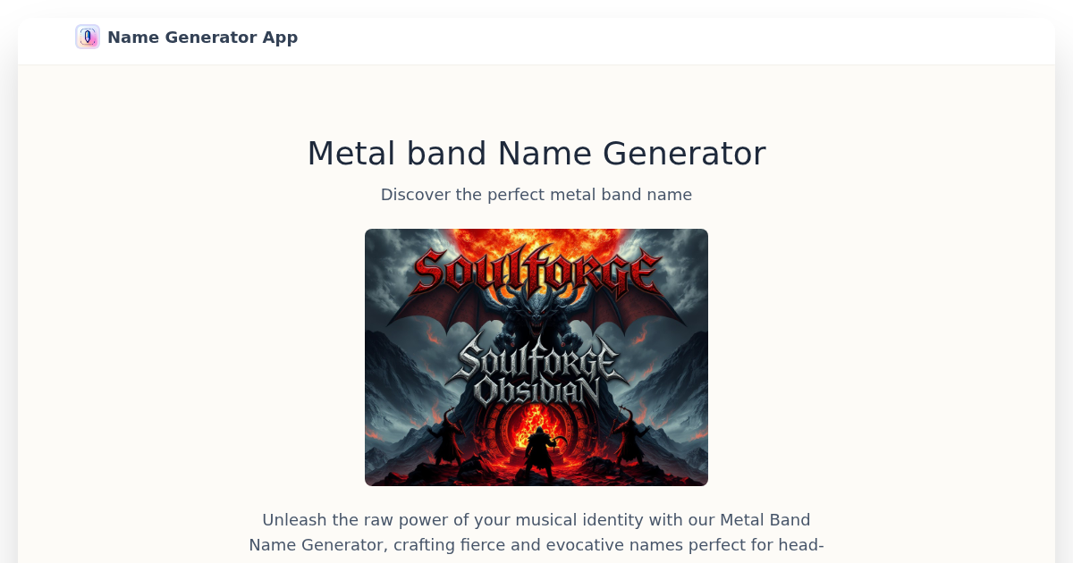 Metal band name generator