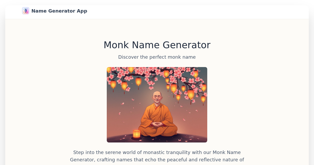 Monk name generator