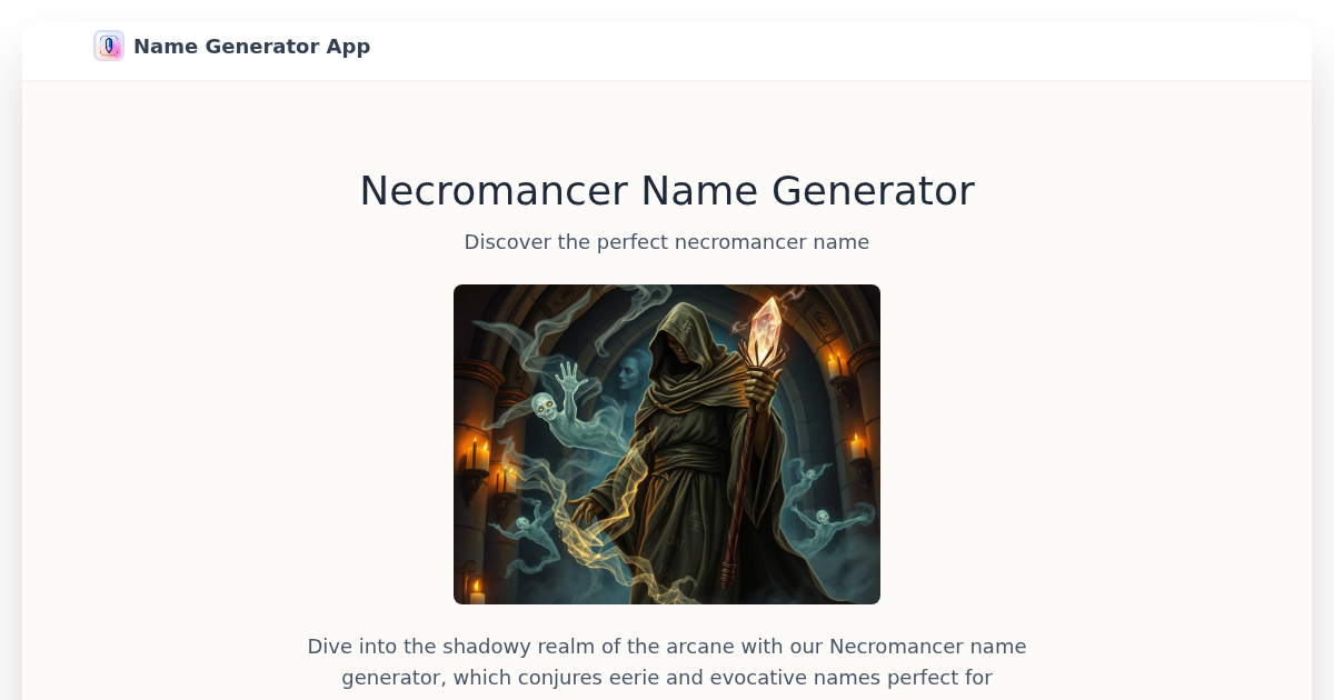 Necromancer name generator