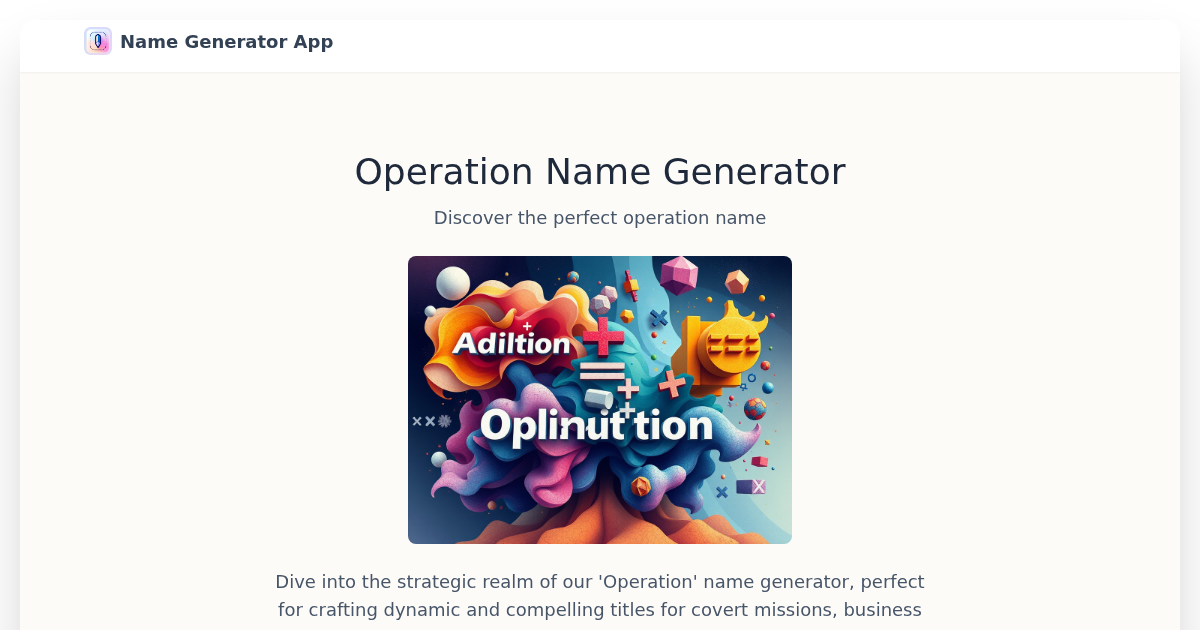 Operation name generator