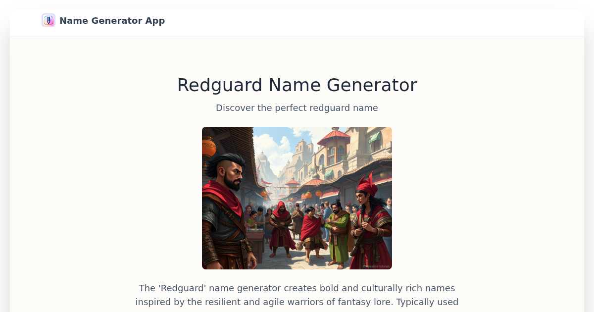 Redguard name generator