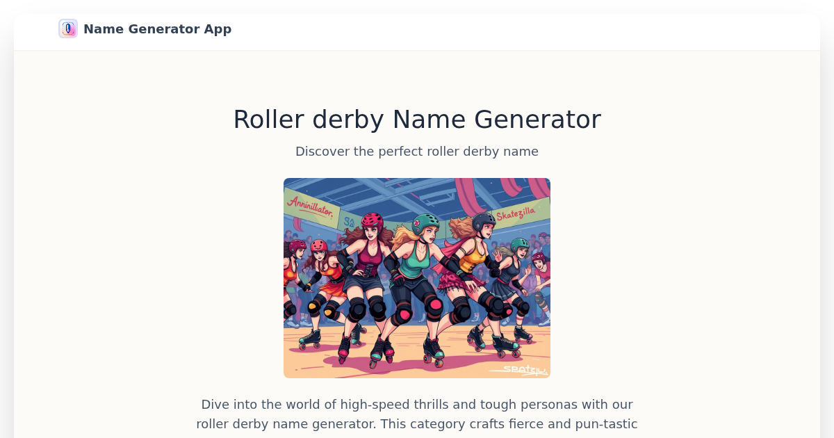 Roller derby name generator