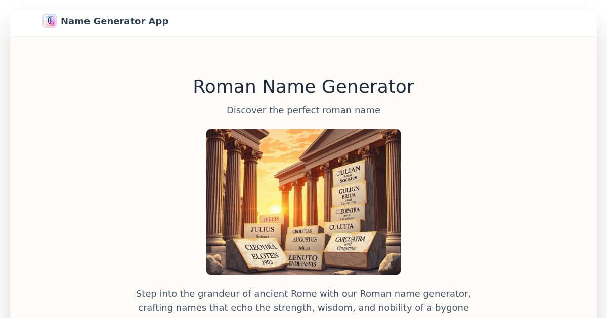 Roman name generator