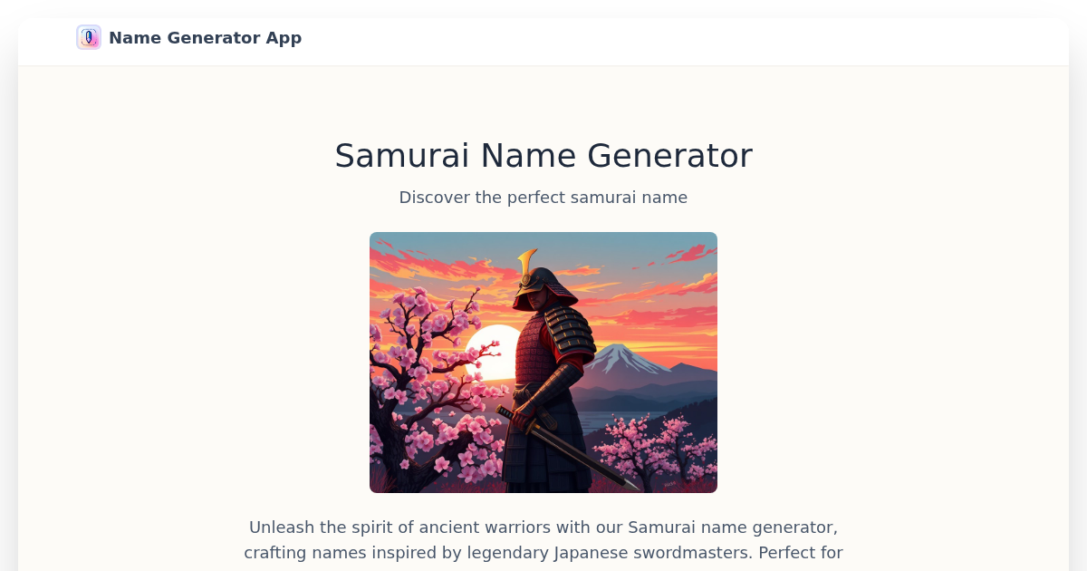 Samurai name generator