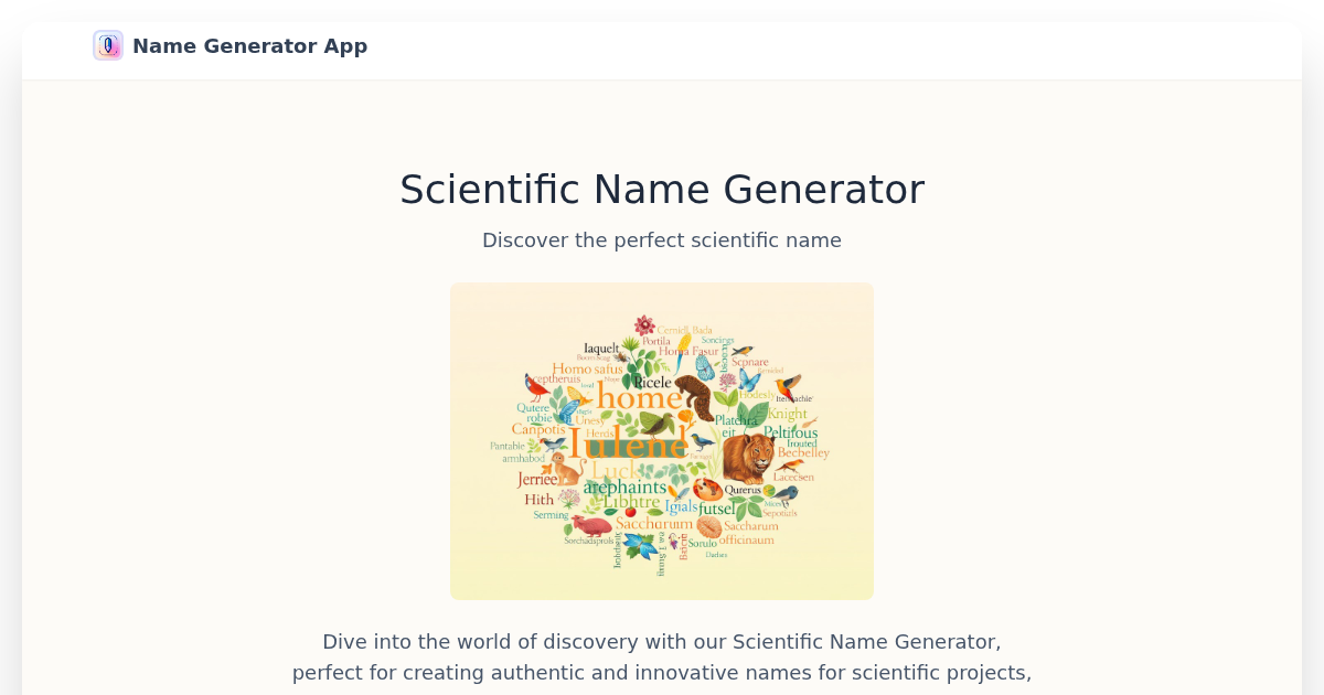 Scientific name generator
