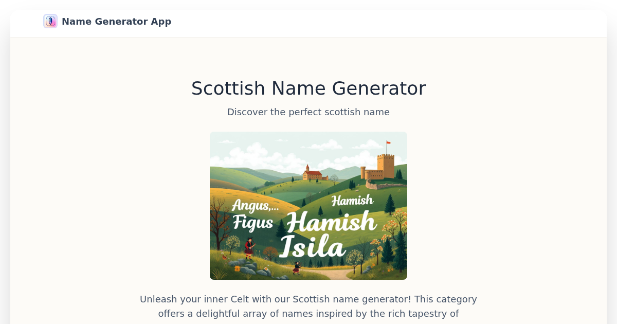 Scottish name generator