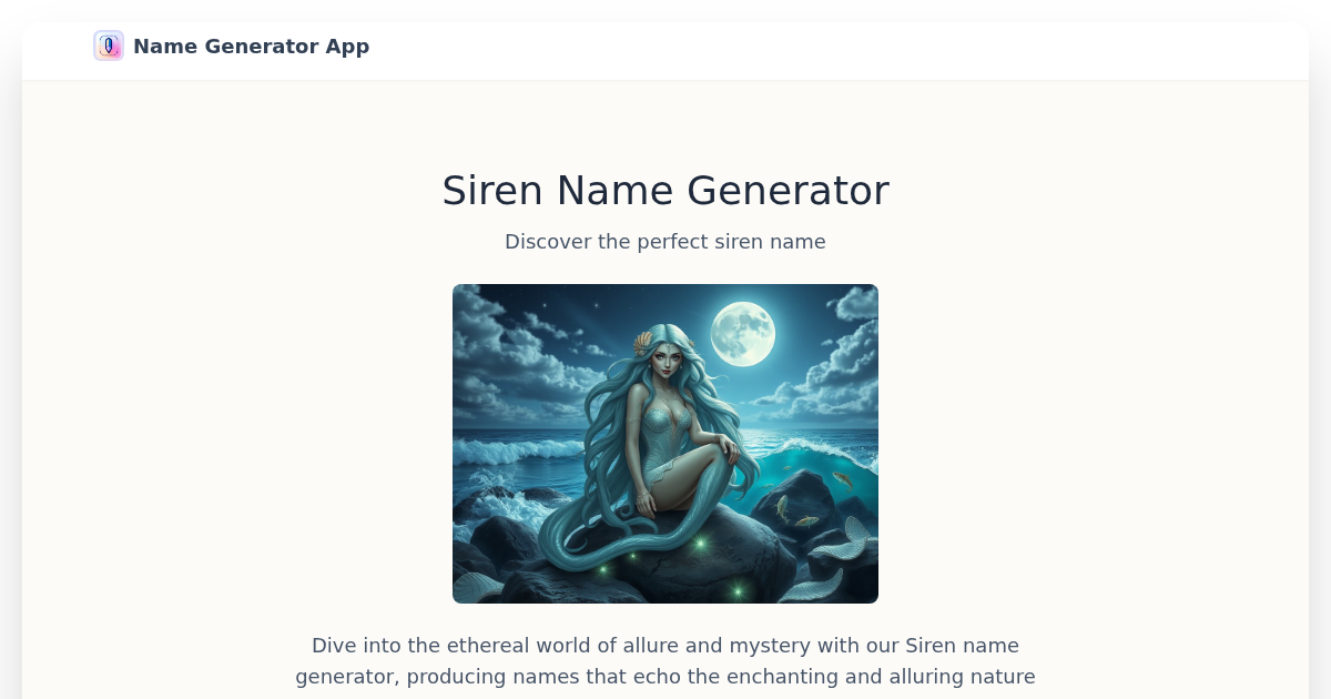 Siren name generator