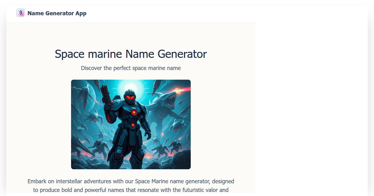 Space marine name generator