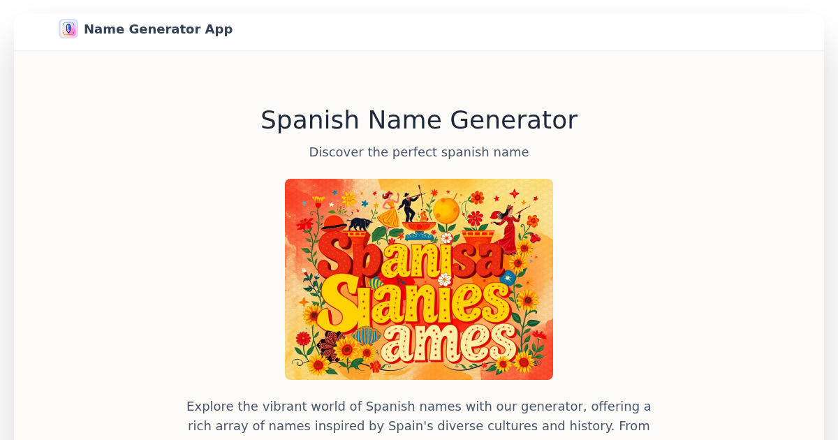 Spanish name generator