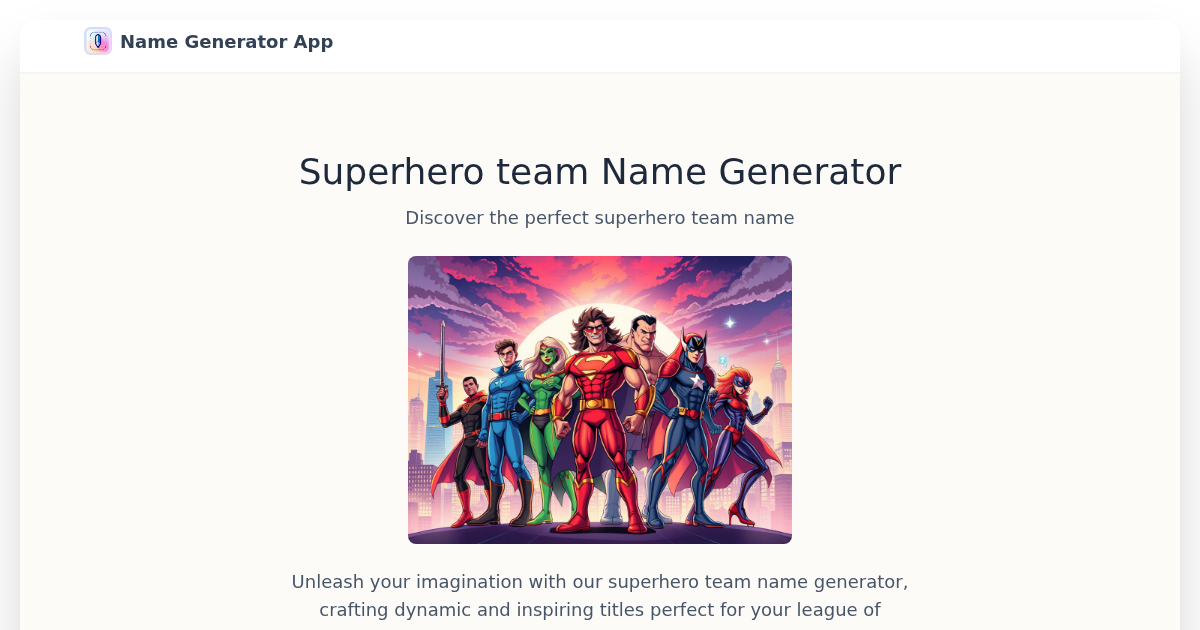 Superhero team name generator