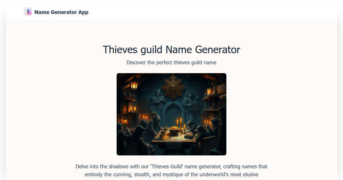 Thieves guild name generator