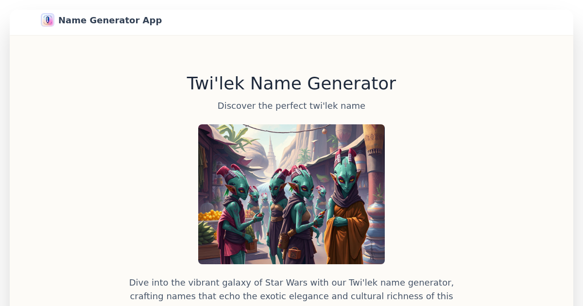 Twi'lek name generator