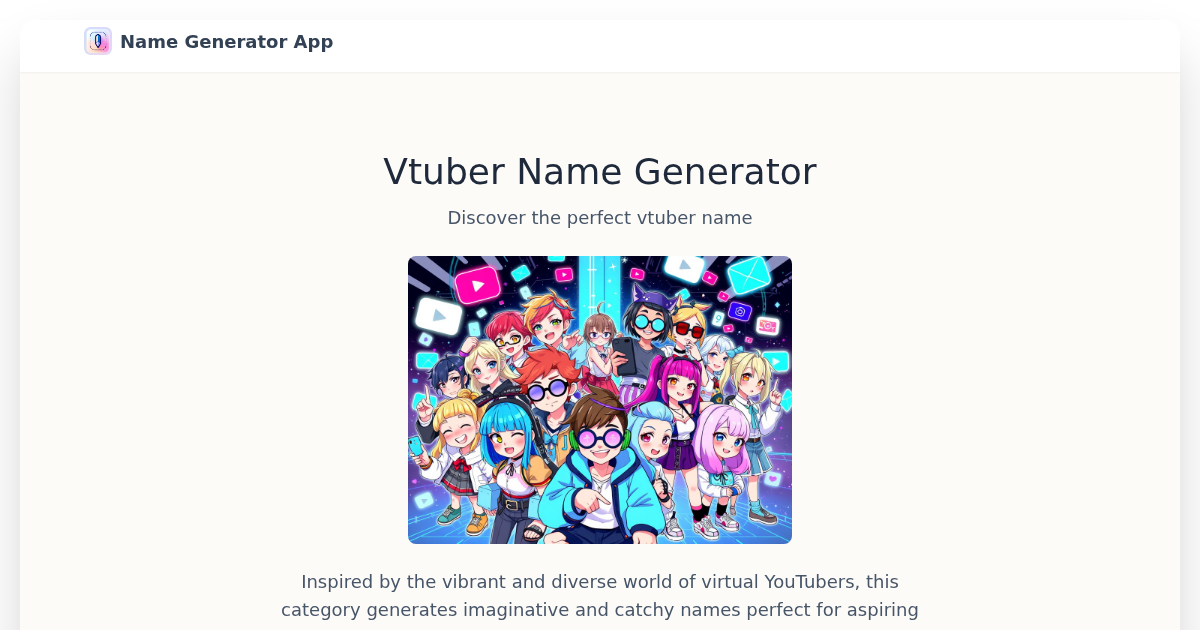 Vtuber name generator