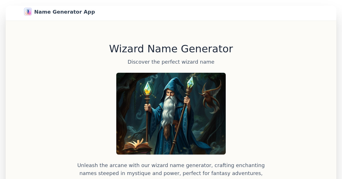Wizard name generator