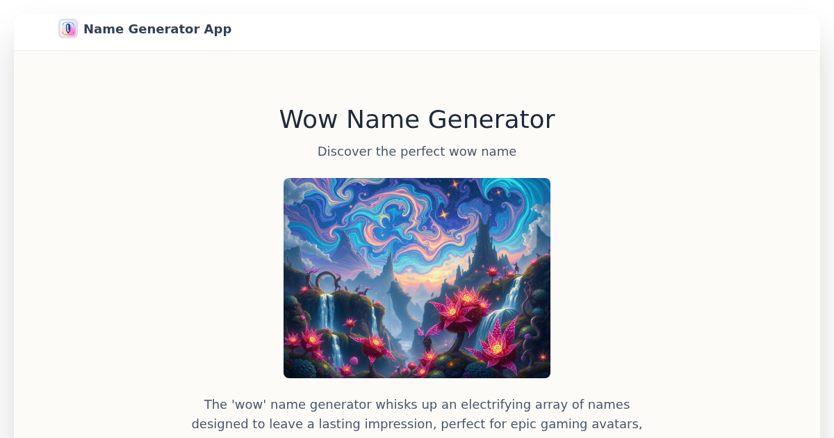 Wow name generator